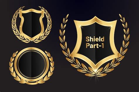 Premium Vector Golden Metallic Security Shield Badge Vector Design