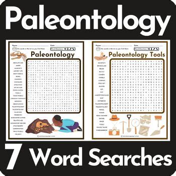 Paleontology Word Search Puzzle BUNDLE By Word Searches To Print