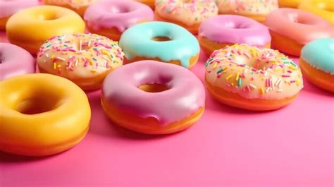 Premium Ai Image Colorful Donuts