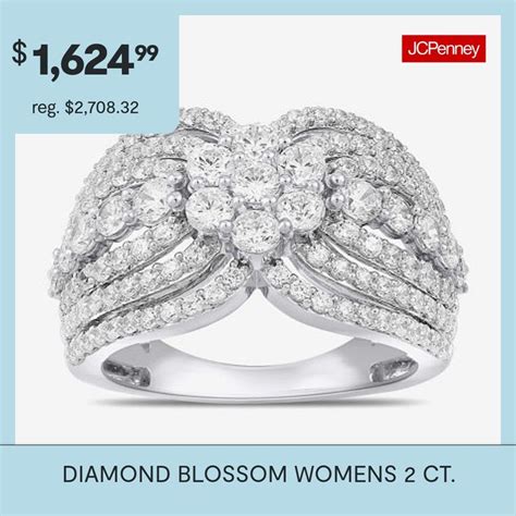 Diamond Blossom Womens 2 Ct T W Lab Grown White Diamond 10k White Or