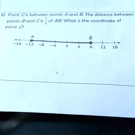 solved point c is between points a and b the distance between points