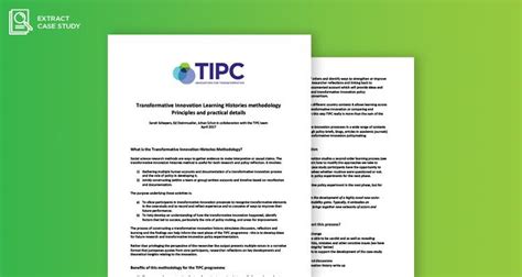 Transformative Innovation Learning Histories Methodology Principles