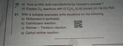 A How Is Nitric Acid Manufactured By Ostwalds Process Filo