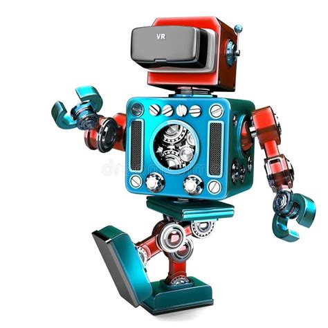 Retro Robot With Application Programming Interface Sign Isolated