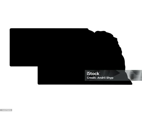 Carte De Létat Américain Symbole De Silhouette Du Nebraska Illustration