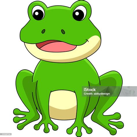 Ilustrasi Clipart Berwarna Kartun Katak Ilustrasi Stok Unduh Gambar