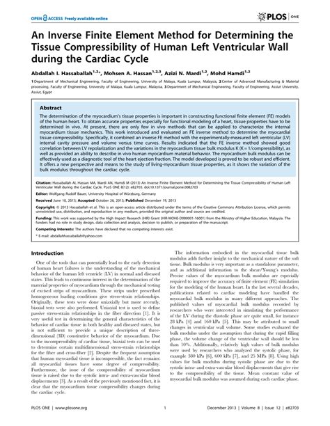 pdf an inverse finite element method for determining the tissue