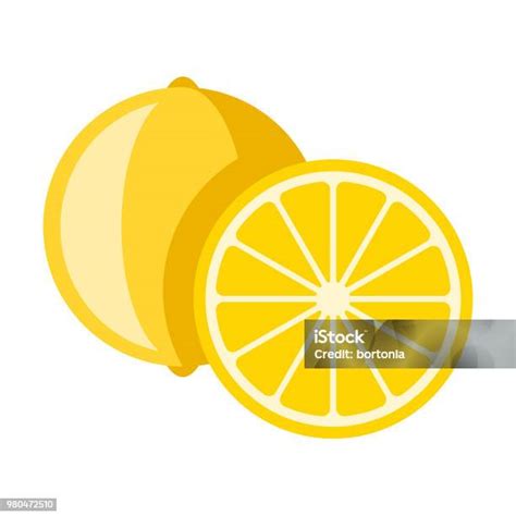 Ikon Buah Desain Datar Lemon Ilustrasi Stok Unduh Gambar Sekarang