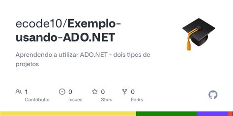 GitHub Ecode Exemplo Usando ADO NET Aprendendo A Utilizar ADO NET Dois Tipos De Projetos