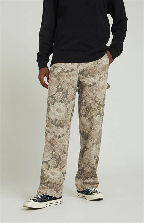 Pacsun Dylan Baggy Jeans Carpenter Brown Floral Pacsun