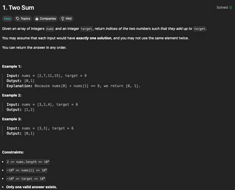 Leetcode Day1 Two Sum