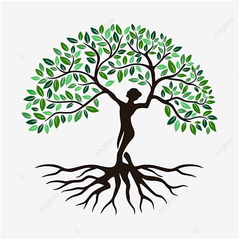 Woman Tree Logo Vector PNG Images Dryad Tree Logo Woman With Circular Shaped Human Tree Dryad