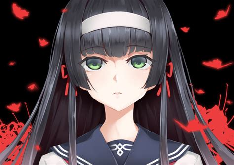 Safebooru 1girl Bangs Bishoujo Mangekyou Bitterpain Black Background