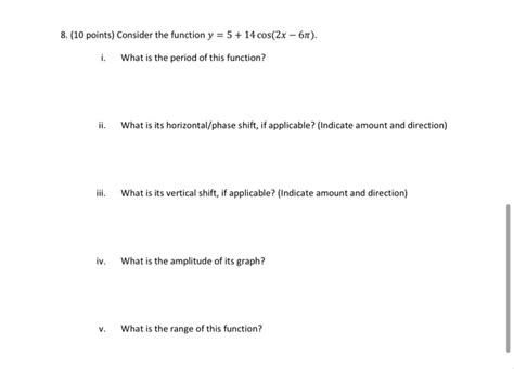 Solved 8 10 Points Consider The Function Y 5 14