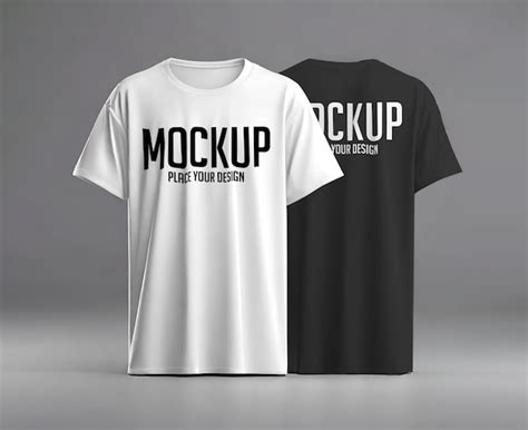 Premium Psd Front And Back Tshirt Mockup Of A Black And White