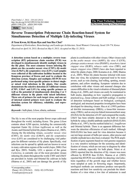 Pdf Reverse Transcription Polymerase Chain Reaction Based System For Simultaneous Detection Of