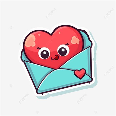 봉투에 귀여운 만화 마음 벡터 발렌타인 데이 봉투 상표 만화 Png 일러스트 및 벡터 에 대한 무료 다운로드 Pngtree