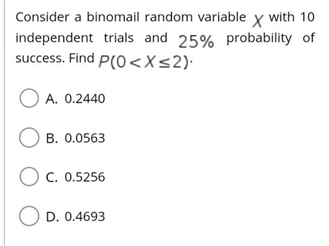 Solved Consider A Binomail Random Variable With Independent
