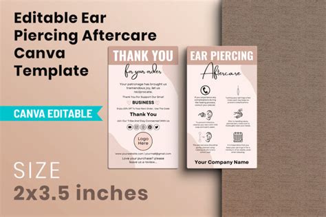 Editable Ear Piercing Aftercare Template Snapybiz