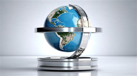 3d Interactive Earth Globe Render Of On Pedestal With Orbit Belt Backgrounds  Free Download