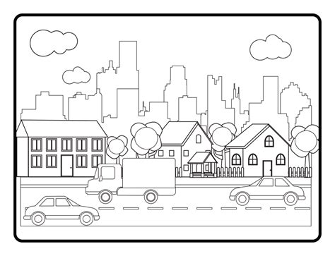 ciudad para colorear ilustración 17183280 PNG