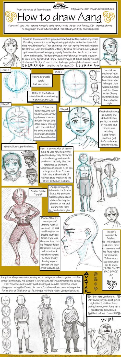 Draw Aang Tutorial I Just Really Enjoyed This Cartoon Very Meaningful Korra Avatar Team