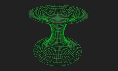 Wormhole Geometric Grid Wireframe Tunnel Flat Style Design Vector