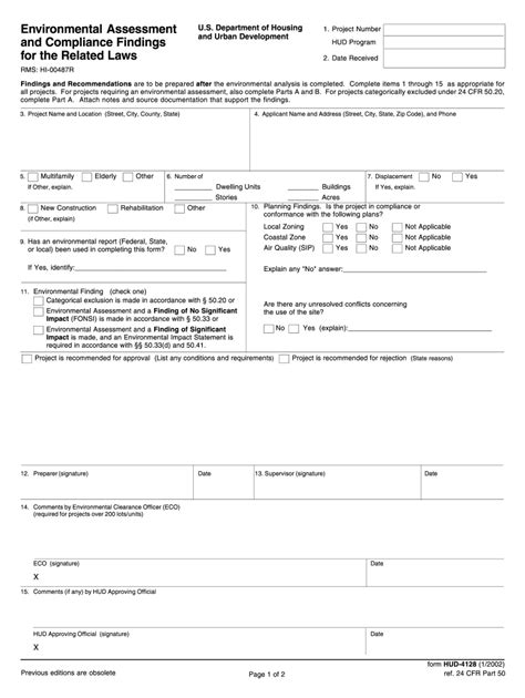 Environmental Assessment And Compliance Findings For The Hud Hud