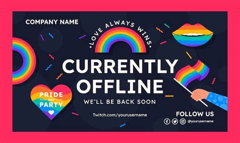 Free Vector Flat Pride Month Twitch Background