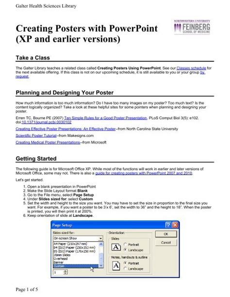 Creating Posters With Powerpoint Galter Health Sciences Library
