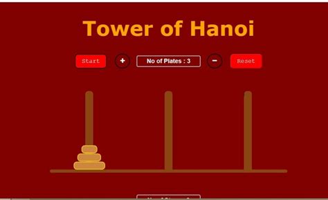 Tower Of Hanoi Game Using Html And Css In Vanillajs With Source Code