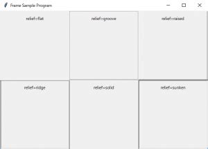 Python Gui Tkinter Ttk Frame Relief