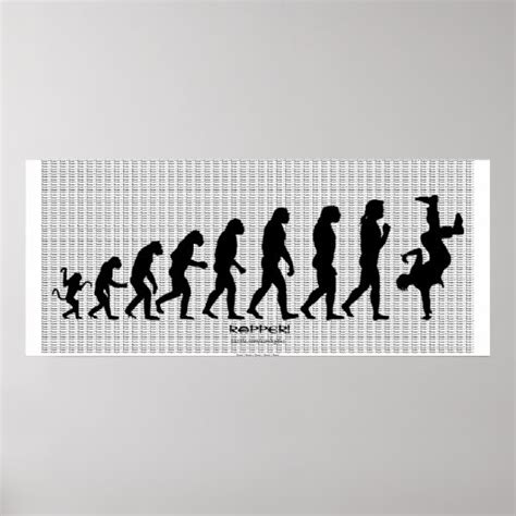 Darwinian Evolution Of Rap Rapper Art Poster Zazzle