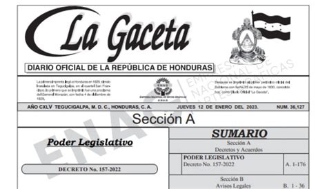 El Presupuesto General De Honduras Es Publicado En La Gaceta