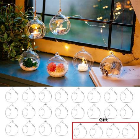 20pcs10pcs Hanging Votive Glass Candle Holder Round Terrarium Wedding