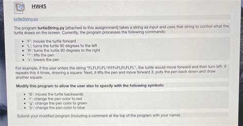 solved hw45 turtiestring py the program turtlestring py