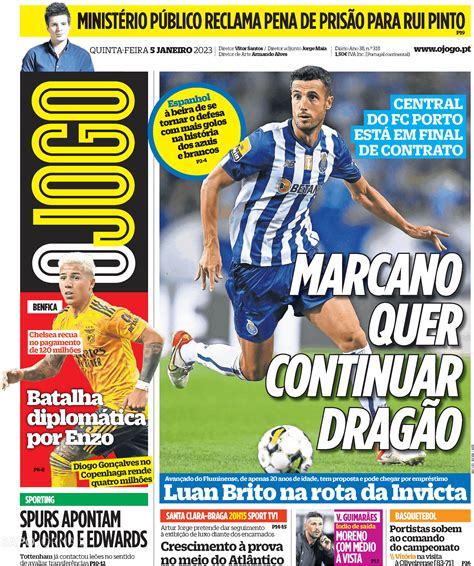 O Jogo 5 Jan 2023 Jornais E Revistas Sapopt Última Hora E