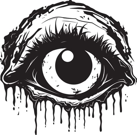 Premium Vector Disturbing Zombie Gaze Creepy Black Vector Macabre