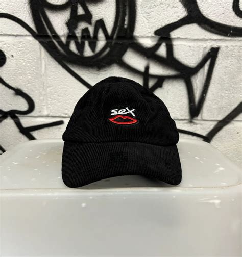 Sex Skateboards Embroidered Logo Corduroy 6 Panel Cap Black Slugger