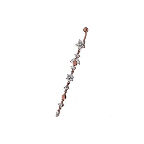 The Rhyan Rose Gold Belly Button Ring Wicked Alternative Body Fashion