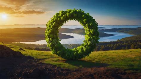 Circular Economy Icon On Nature Reducing Co2 Carbon Footprint And Carbon Credit To Limit Global