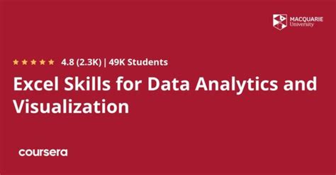 Excel Skills For Data Analytics And Visualization Specialization Coursya
