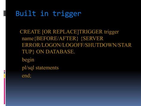 Triggers Ppt