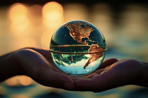 Download Ai Generated Glass Globe Hands Royalty Free Stock