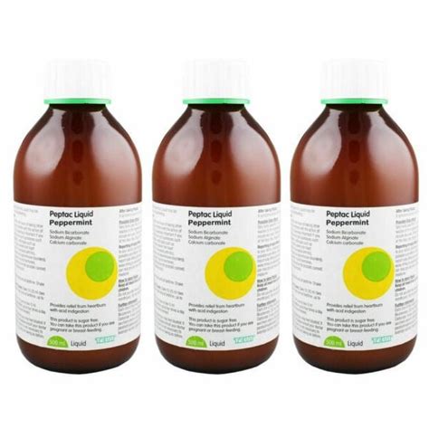 Peptac Peppermint Flavour Antacid 500ml 3 Pack