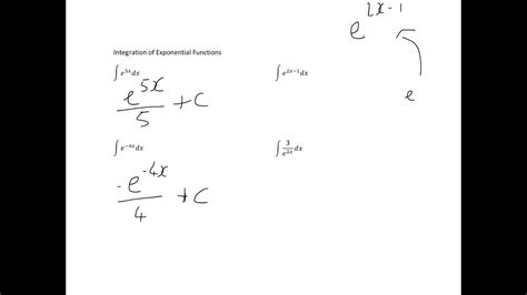 Integrating Exponentials 164 Youtube