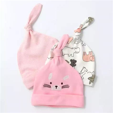 کلاه نخی نوزادی مدل پیشی اورجینال Momscare 100 نخی ضد حساسیت2022 نی نی لند