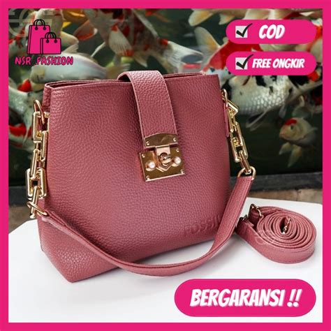 Jual Tas Wanita Selempang Kombi Rantai Kunci Putar Nf001 Terbaru