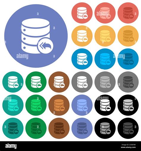 Database Loopback Multi Colored Flat Icons On Round Backgrounds