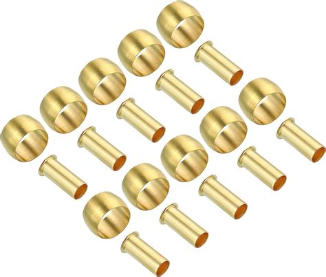 Patikil 8mm Tube Od Brass Compression Sleeves Ferrules 20